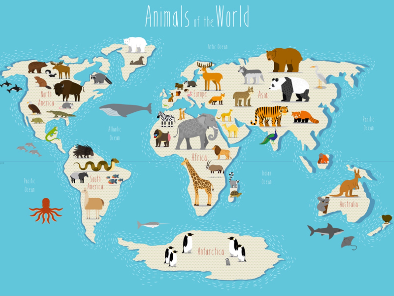 nextART. Animals Map of the World