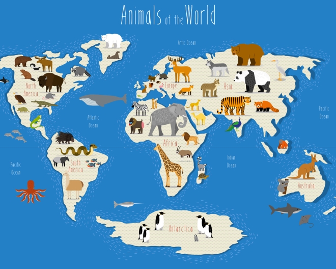 nextART. Animals Map Blue